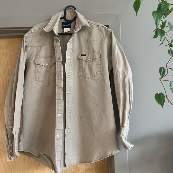 Wrangler | Shirts | Vintage Wrangler Western Tan Shirt | Poshmark